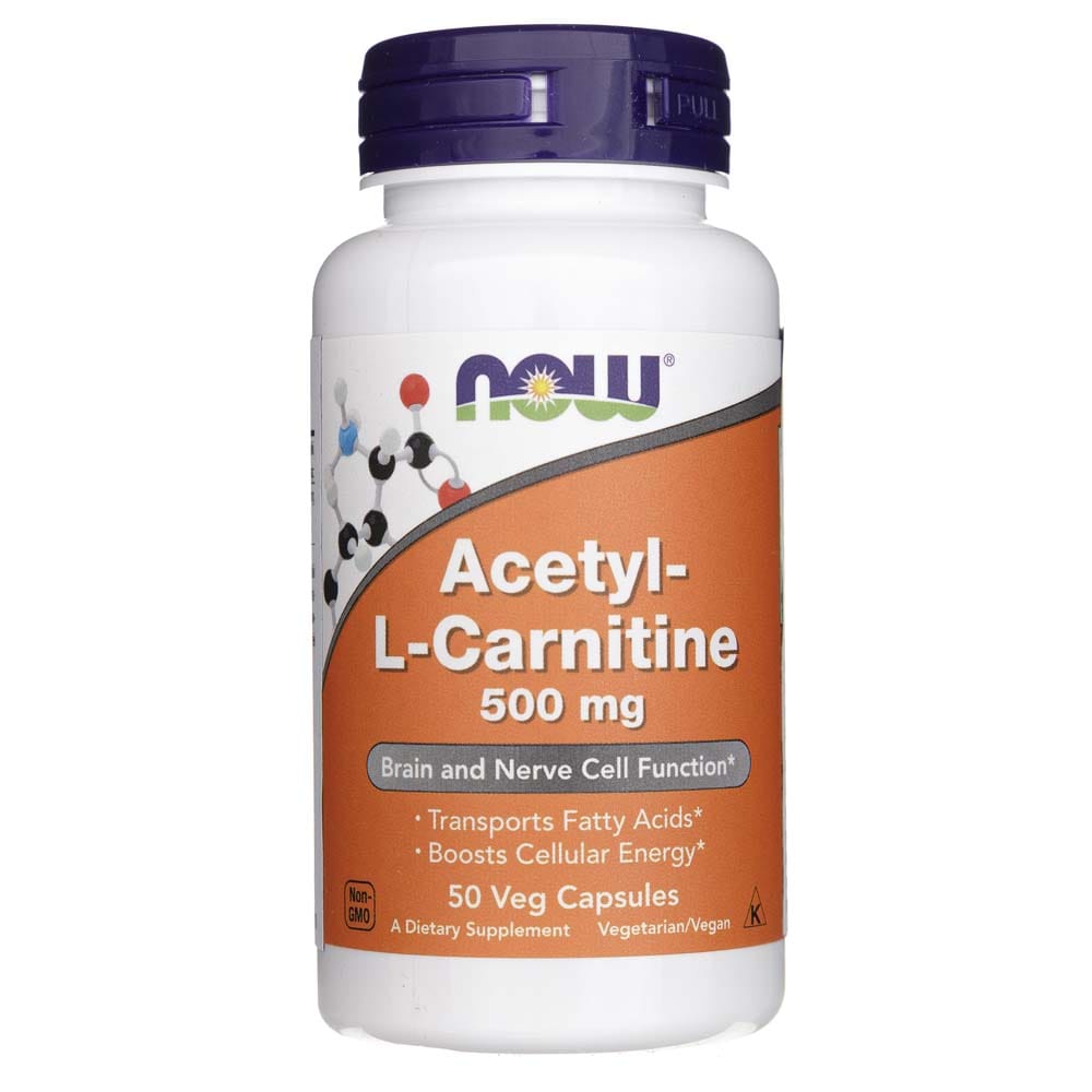 Now Foods Acetil-L-karnitīns 500 mg 50 Veg kapsulas – Medpak